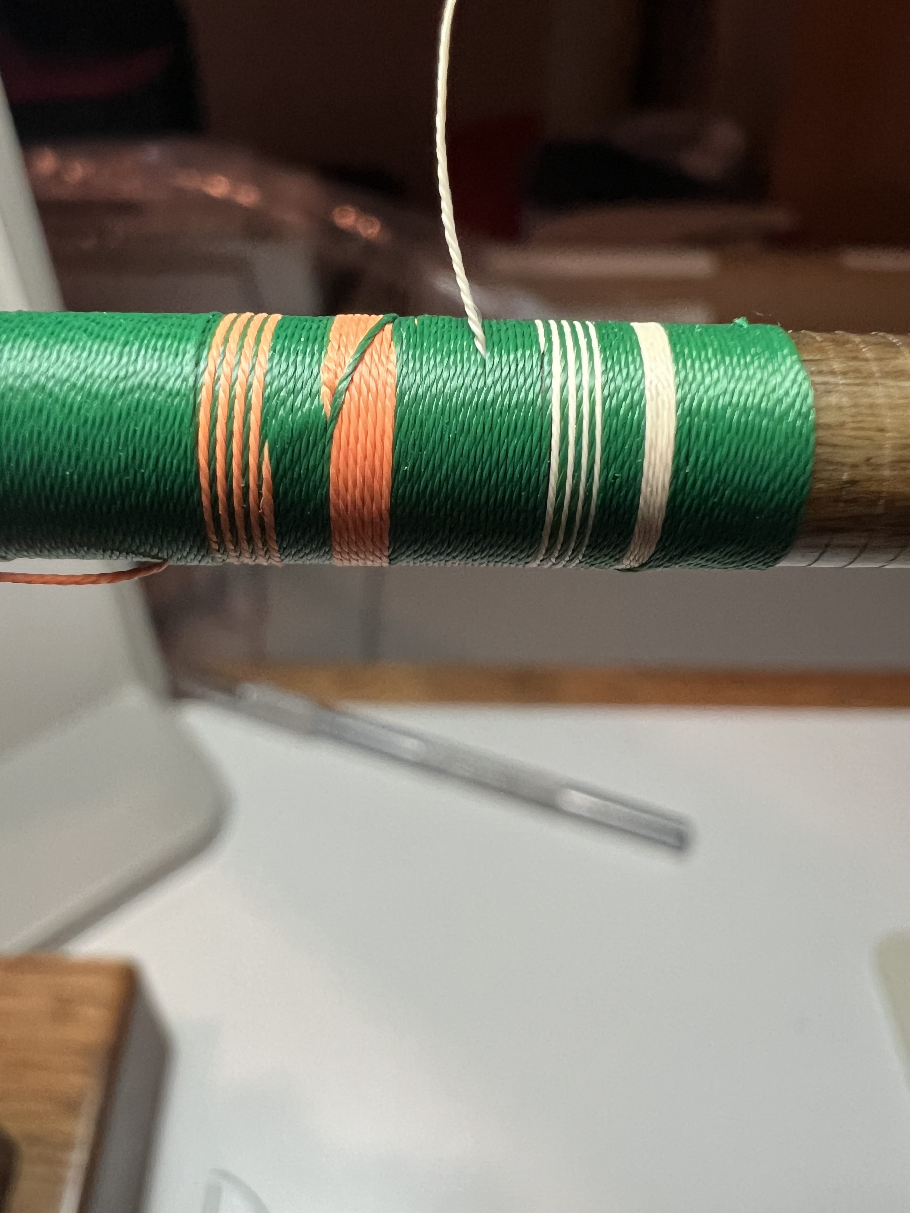 trying some thread on a linen / flax 4wt blank | Rod Building and ...